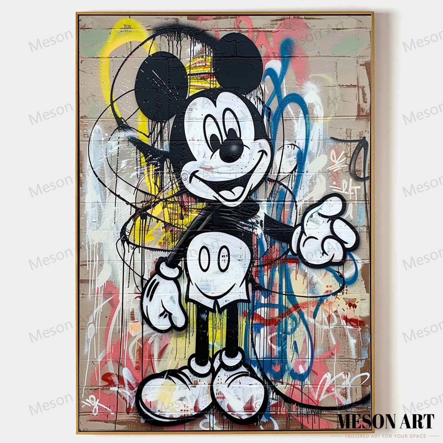 Mickey Mouse Kids Room Canvas Wall Art Mickey Graffiti Art for Sale ...