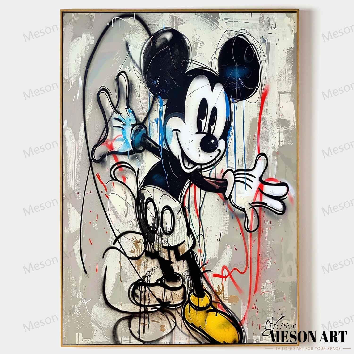 Fun Mickey Mouse Graffiti Art Kids Room Mickey Wall Art for Sale ...