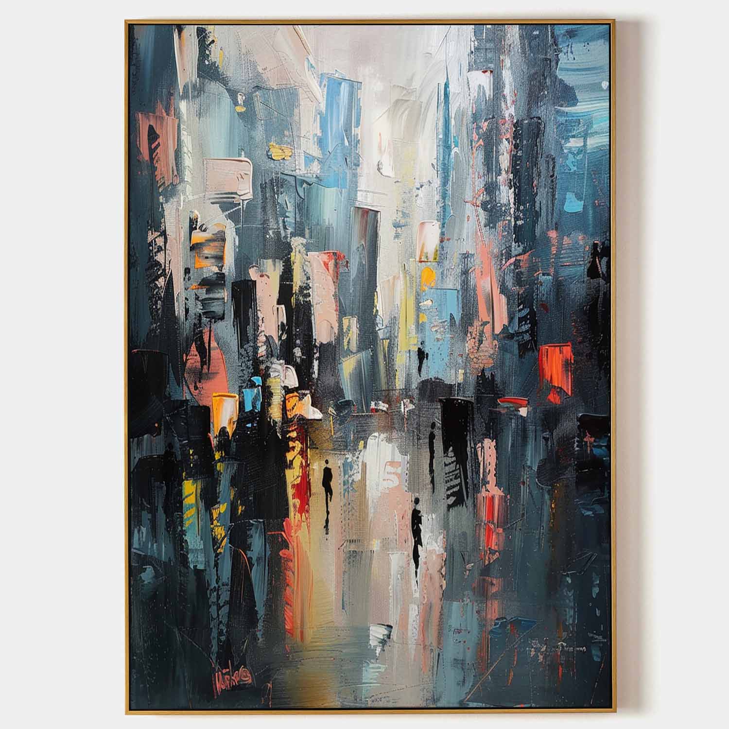 Large Modern Color Abstract Oil Painting Modern Urban Color Abstract ...
