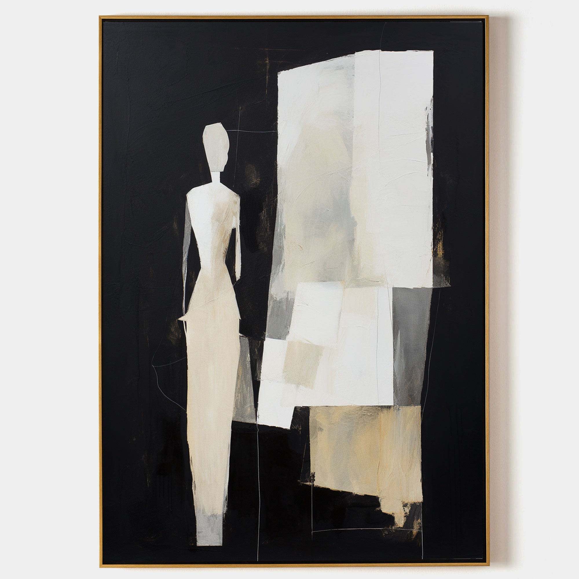 Abstract Lady Minimalist Wall Art Abstract Woman Canvas Art Black and ...