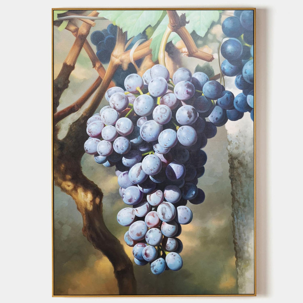 Grape Realistic Art Purple Grape Realistic Canvas Oil Painting Super ...