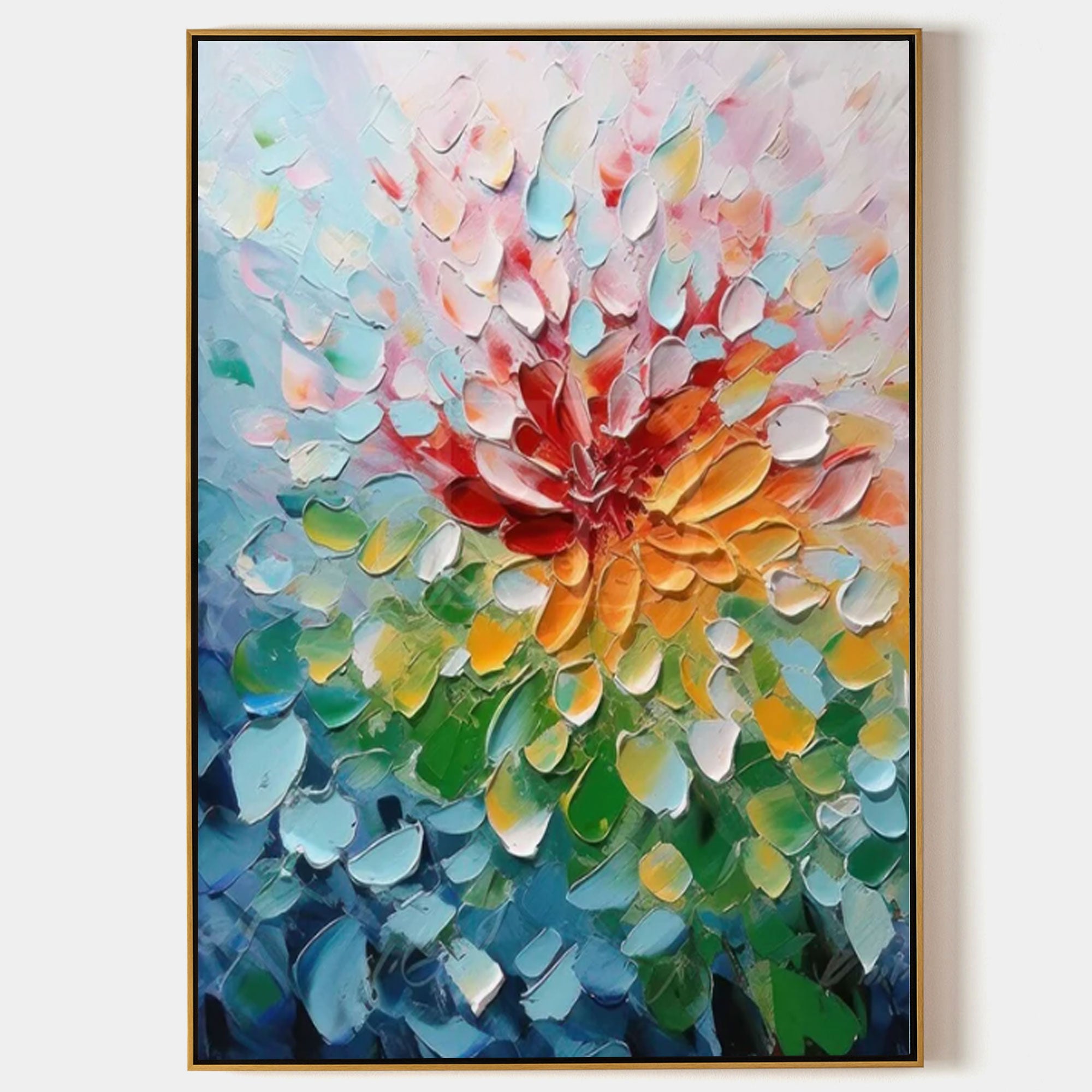 Colorful Abstract Art Palette Knife Painting On Canvas Colorful ...