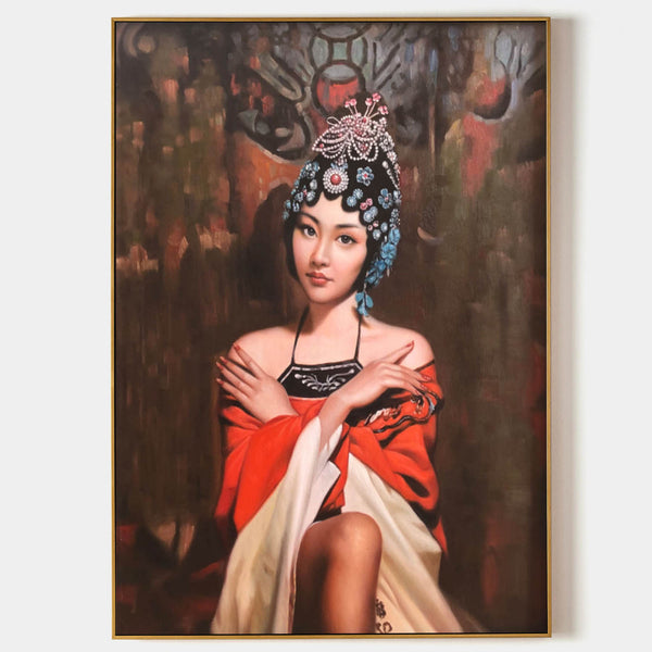 Realistic Oil Painting Peking Opera Girl Super Realistic Peking Opera ...