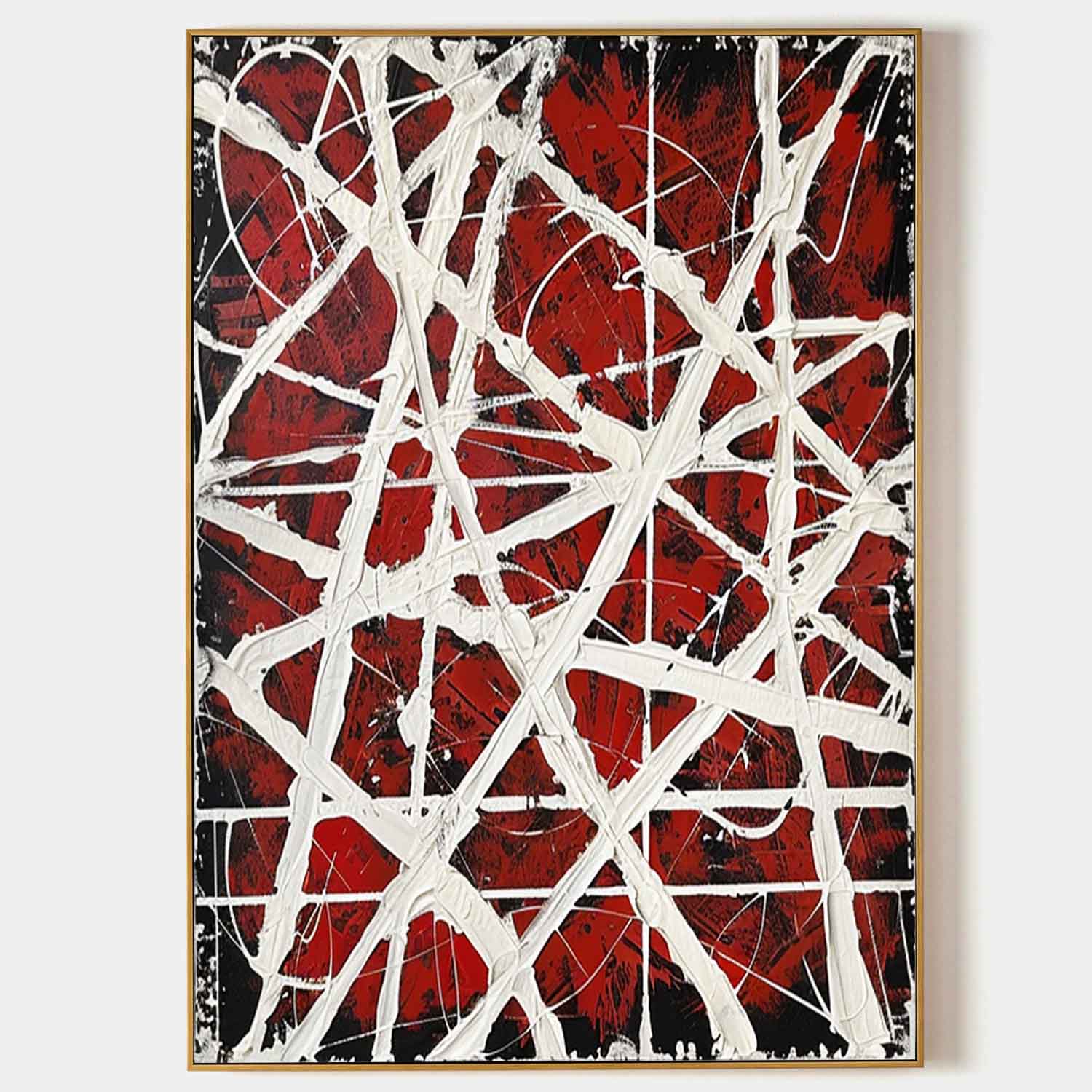 Red and White Contemporary Minimalist Wall Painting Red and White ...