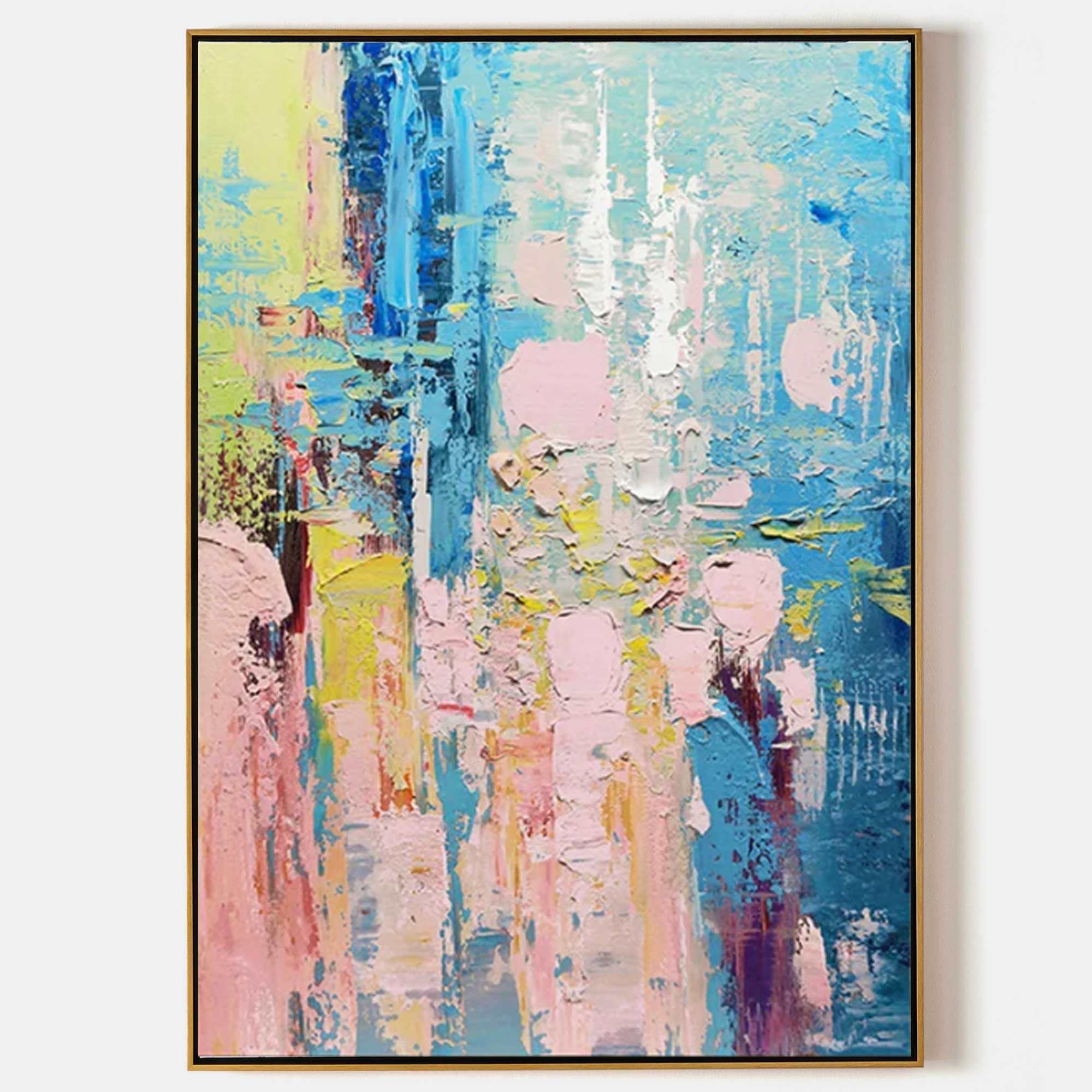 Colorful Abstract Canvas Art Palette Knife Art Colorful Textured ...