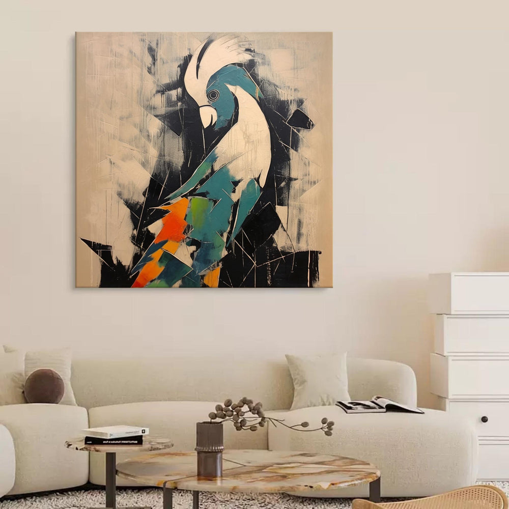 Abstract Parrot Wall Painting Hand Painted Parrot Oil Painting ...