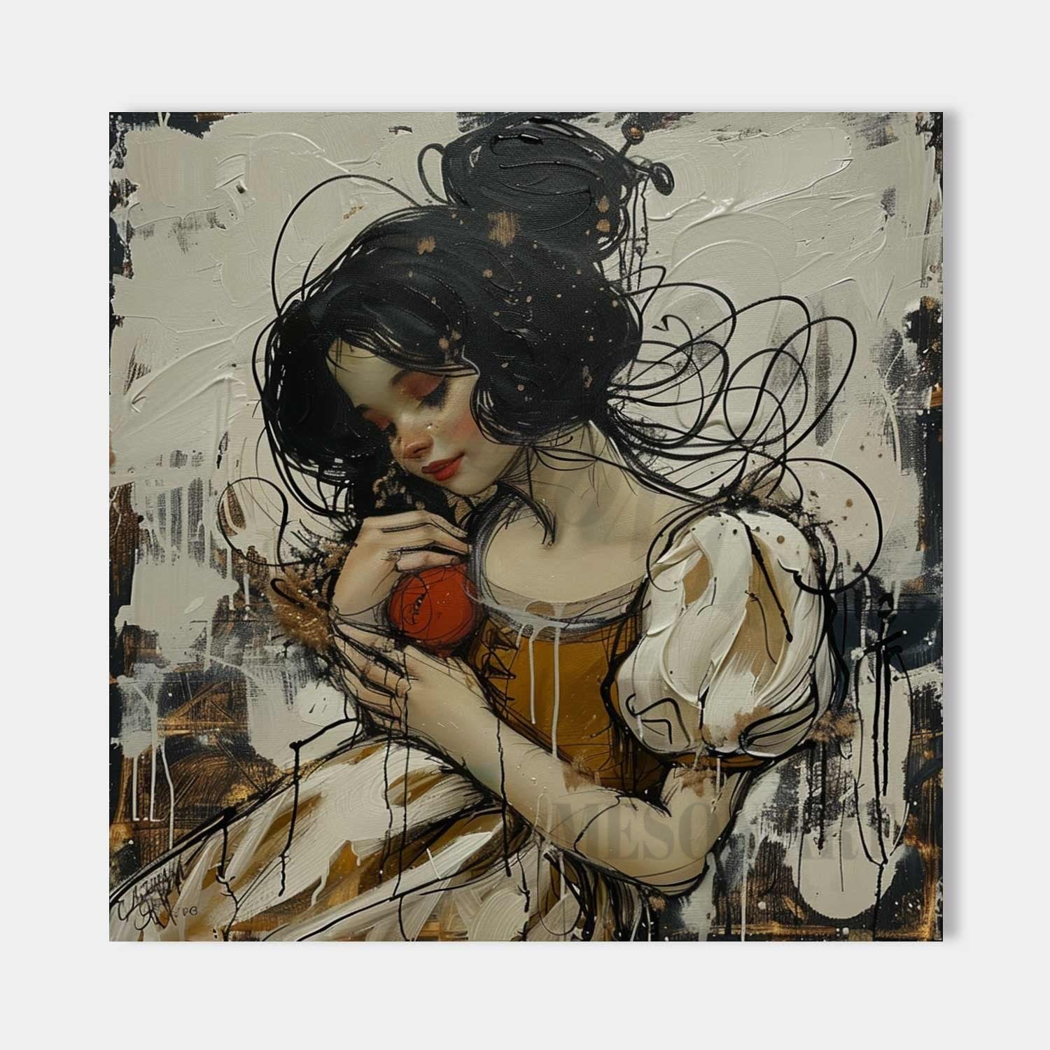Snow White Portrait Art for Sale Snow White Canvas Wall Art Snow White ...
