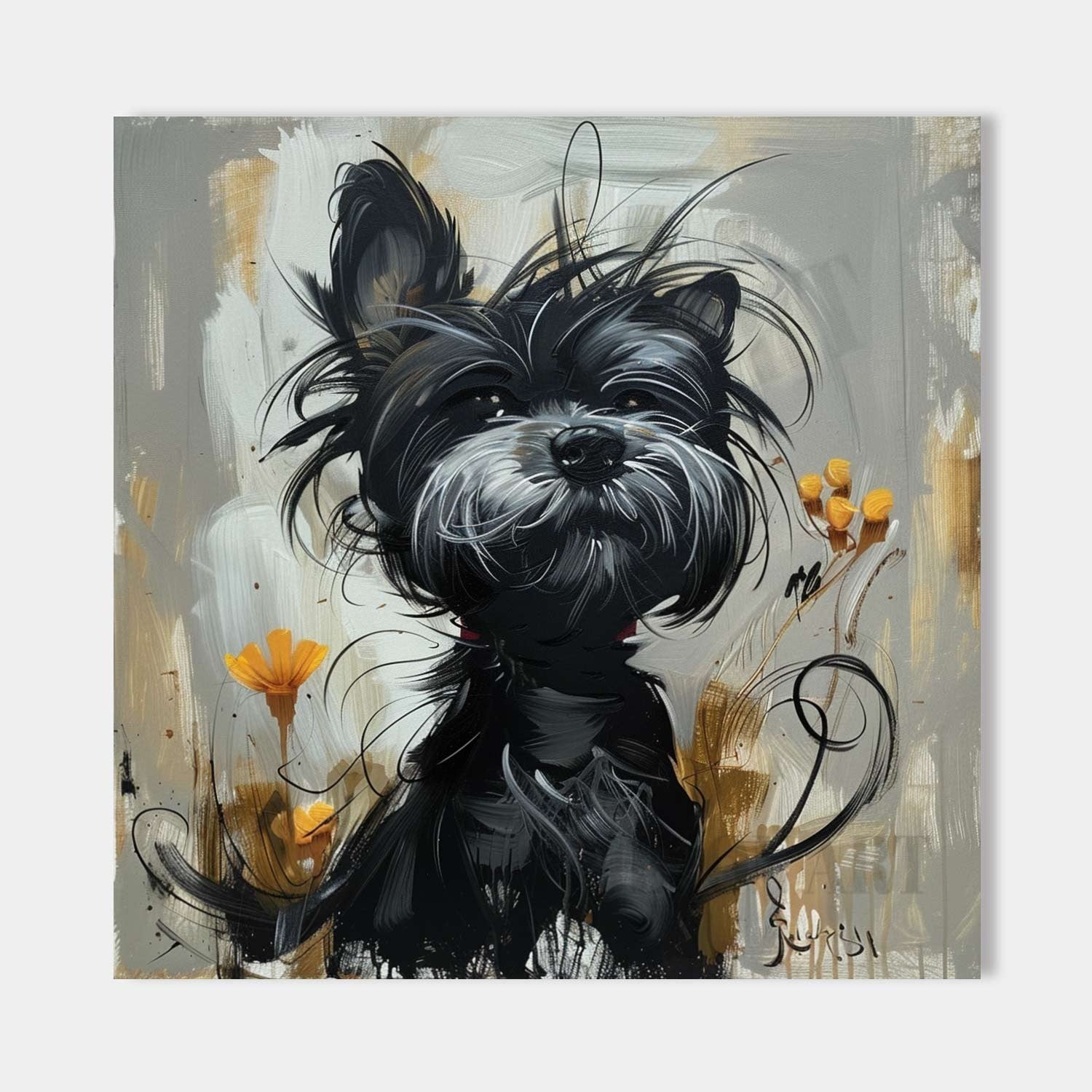 Schnauzer Portrait Art for Sale Schnauzer Portrait Canvas Wall Art ...