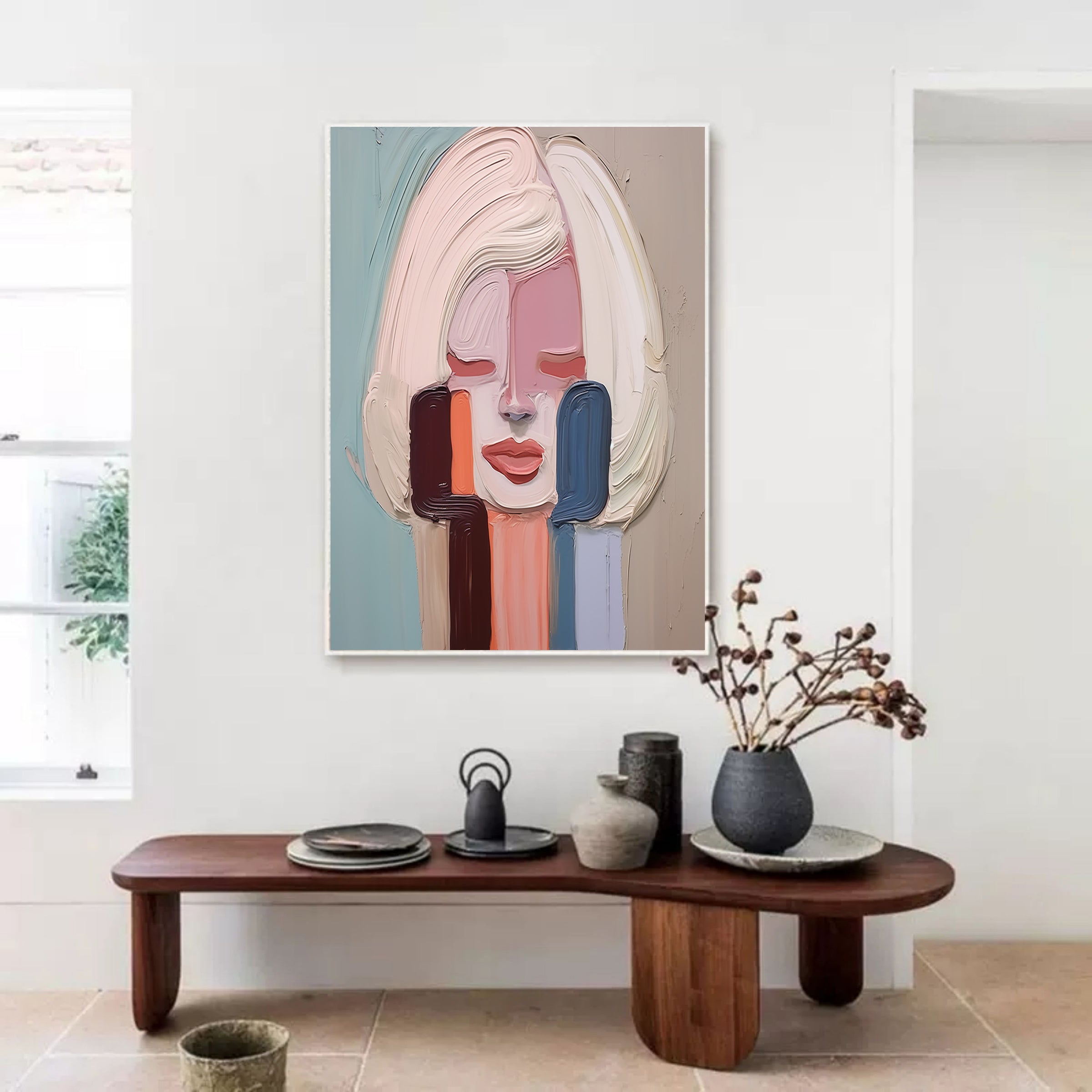 3D Large Beautiful Girl Textured Abstract Art Abstract Woman Painting ...