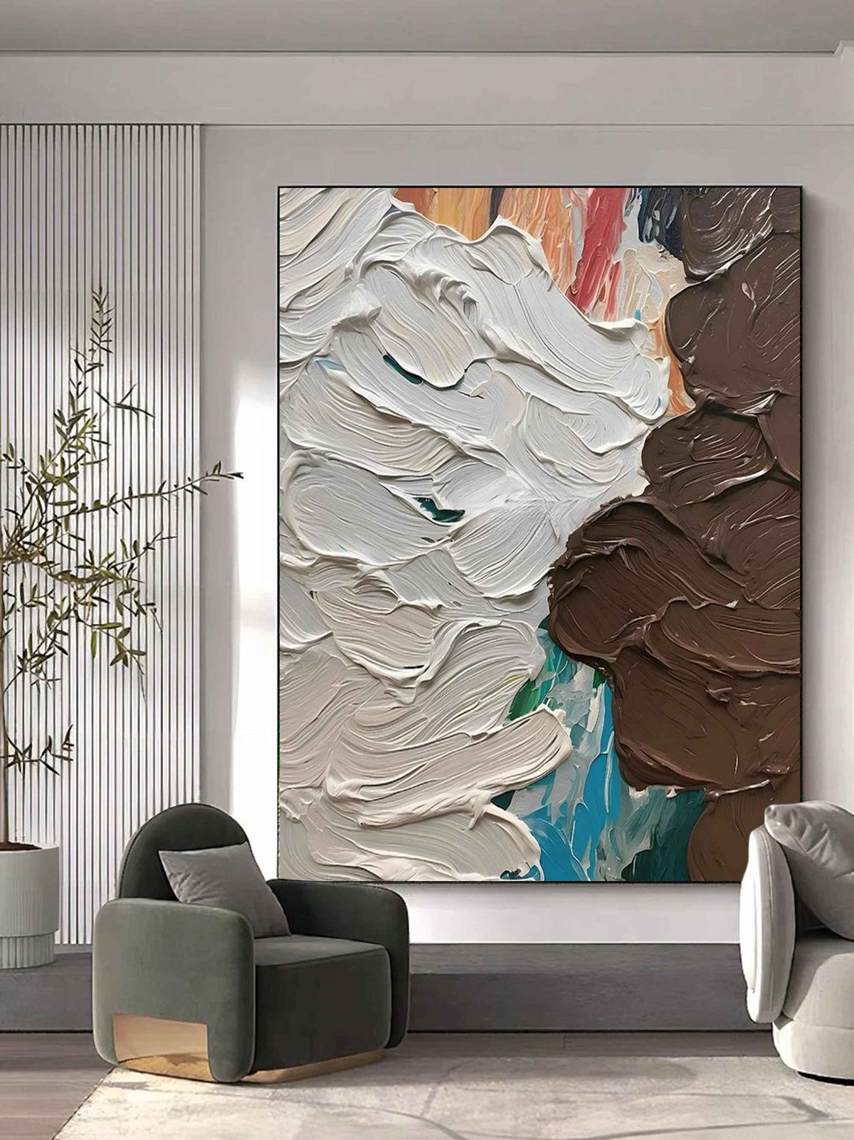 3D Abstract Art Canvas Thick Abstract Oil Painting Textured Abstract ...