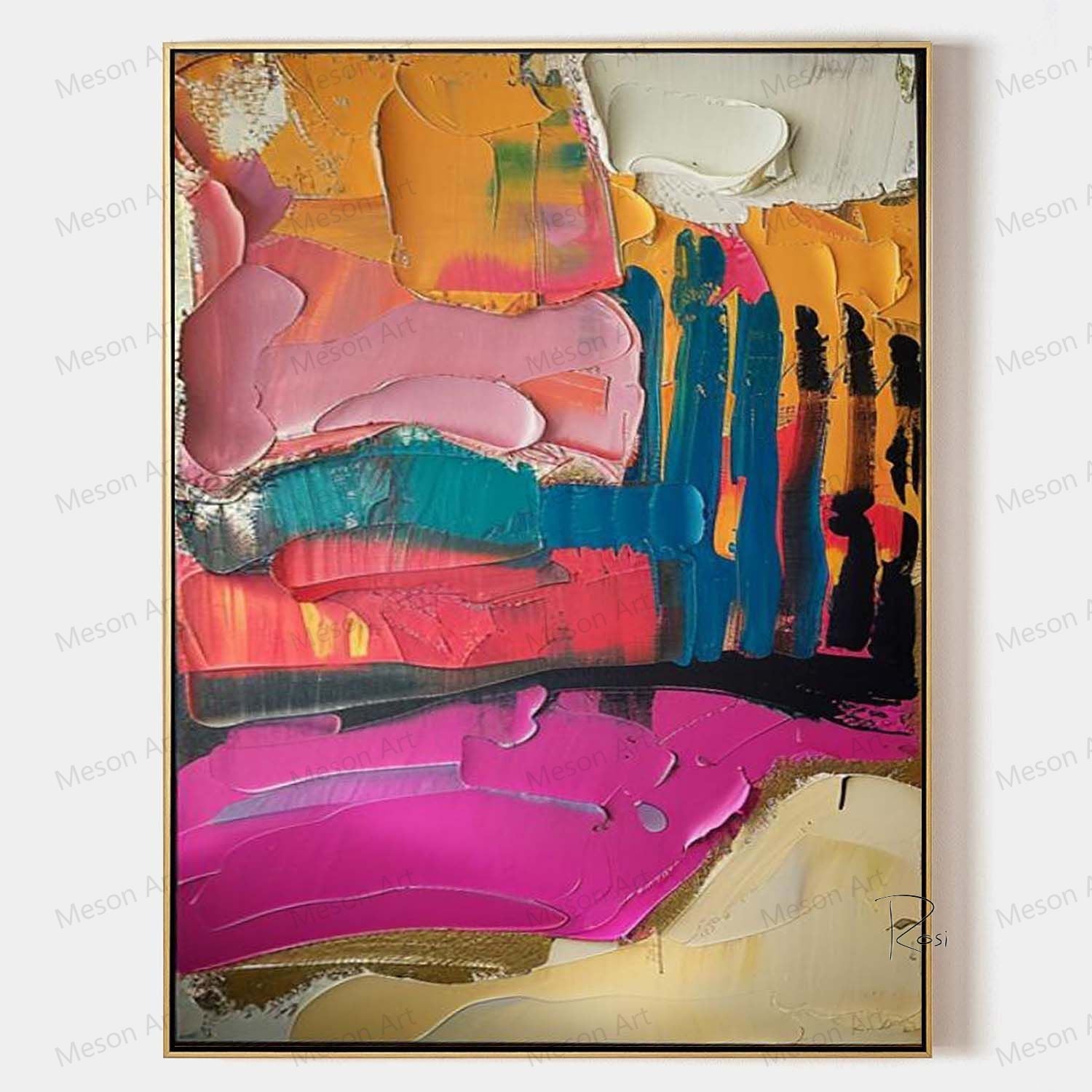 Colorful Abstract Texture Painting Colorful Textured Canvas Wall Art ...