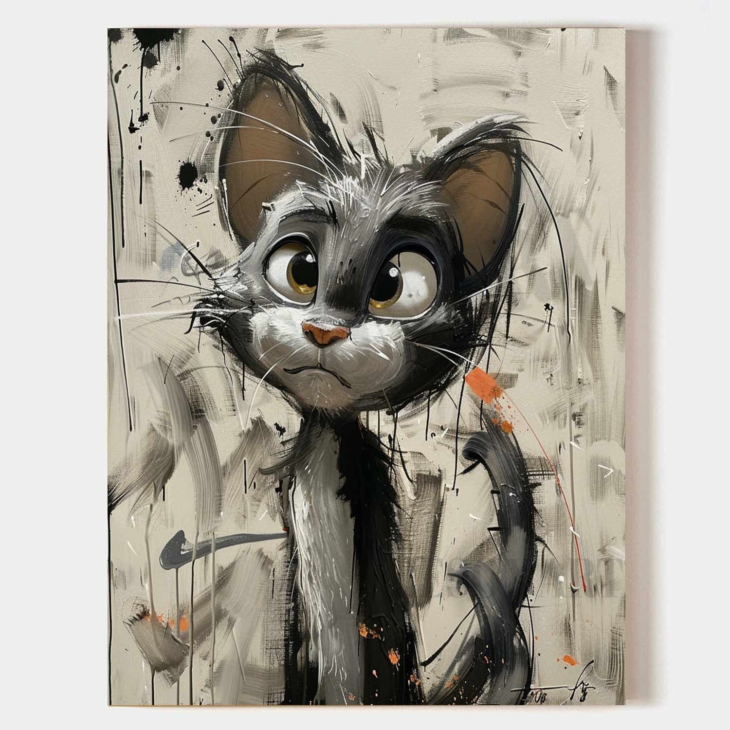 Cat Portrait Minimalist Painting Tom Cat Pop Art for Sale Tom Cat ...