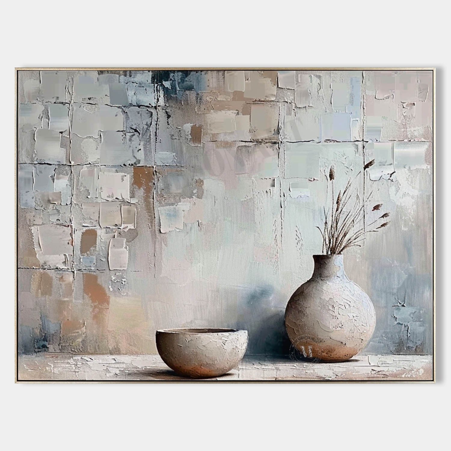 Large Grey Vase Canvas Wall Art Decor Ceramic Vase Art Ceramic Vase ...