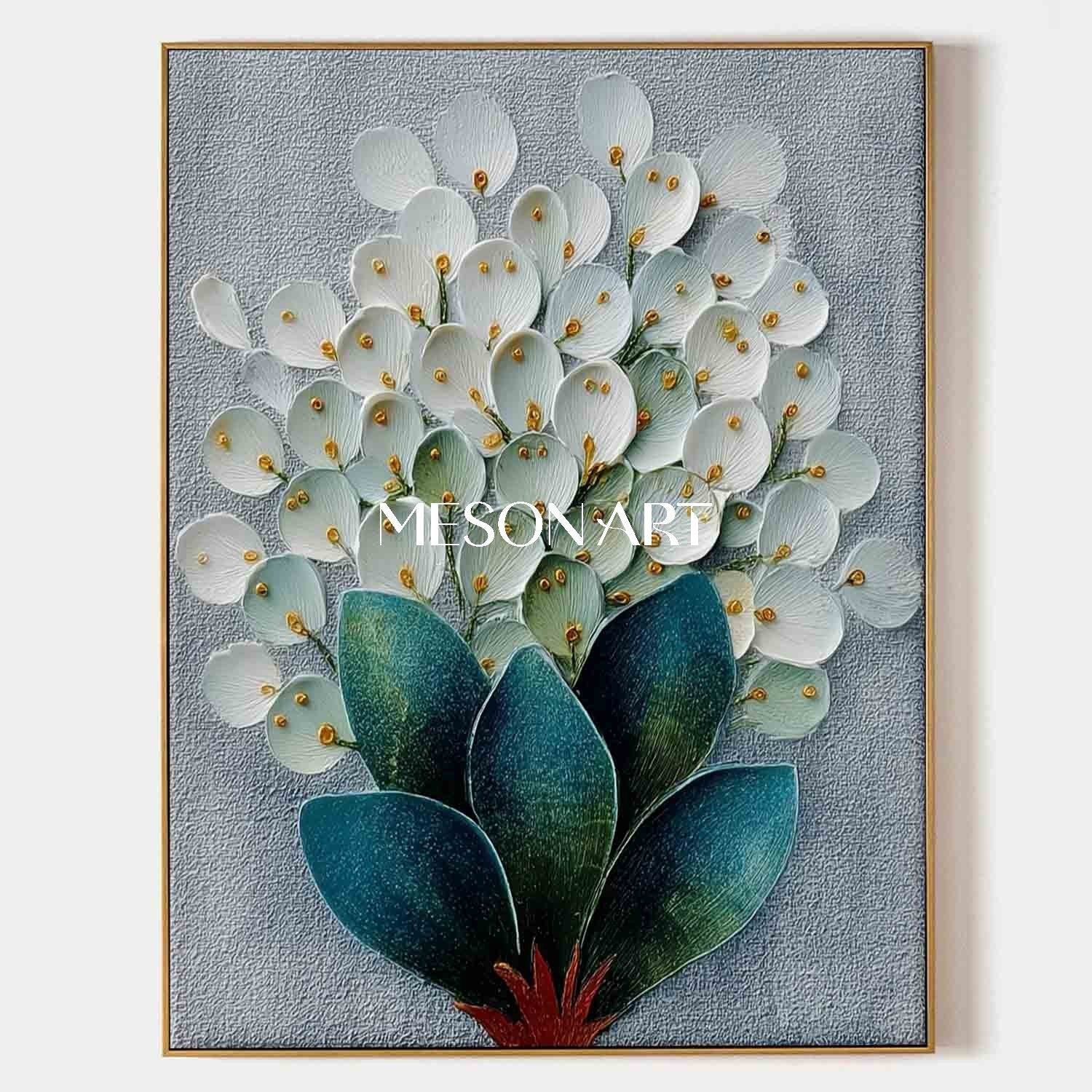Ready-to-Hang Framed Floral Painting Hallway Botanical Wall Art Unique ...