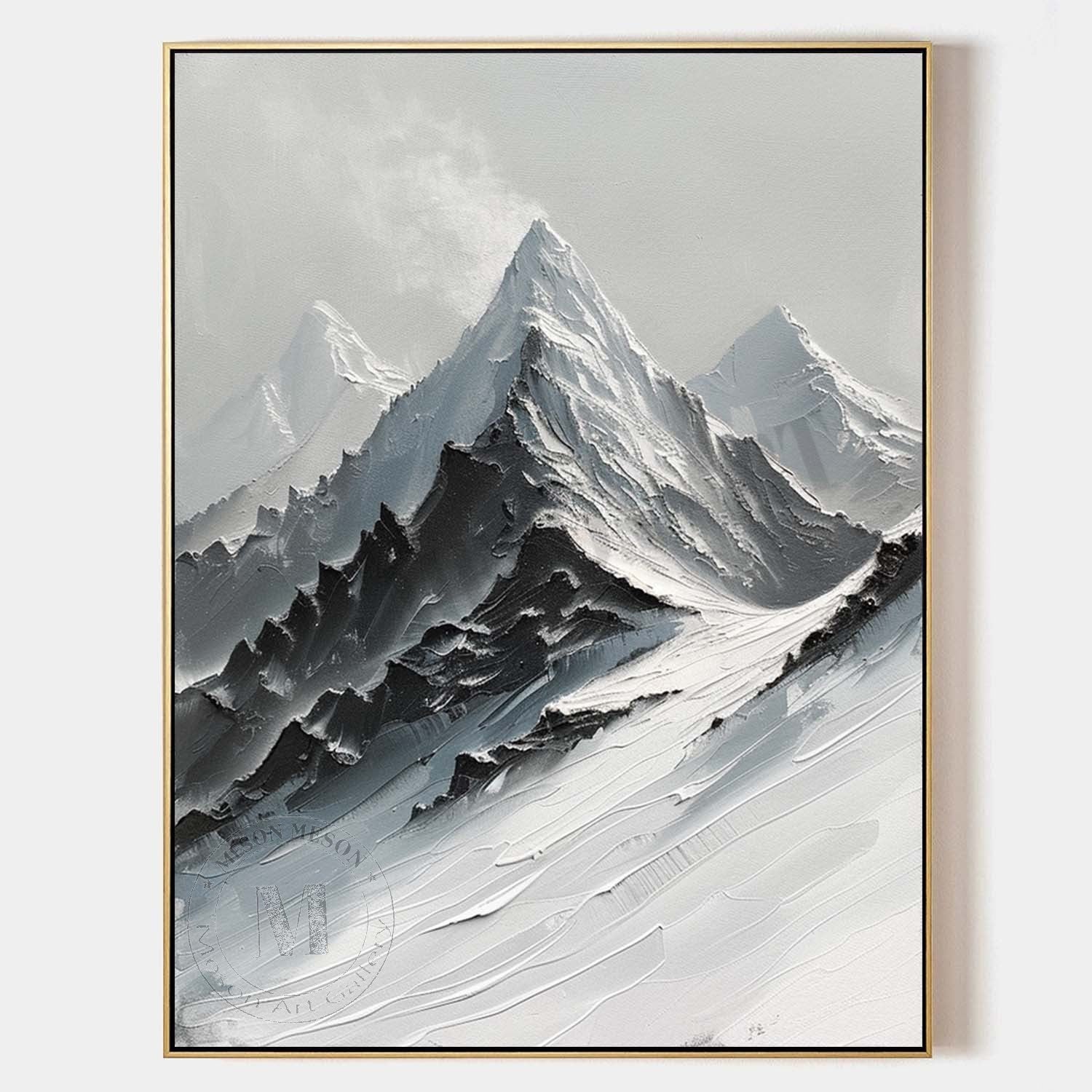 White Black Swiss Snow Mountain Landscape Canvas Art for Sale Swiss ...