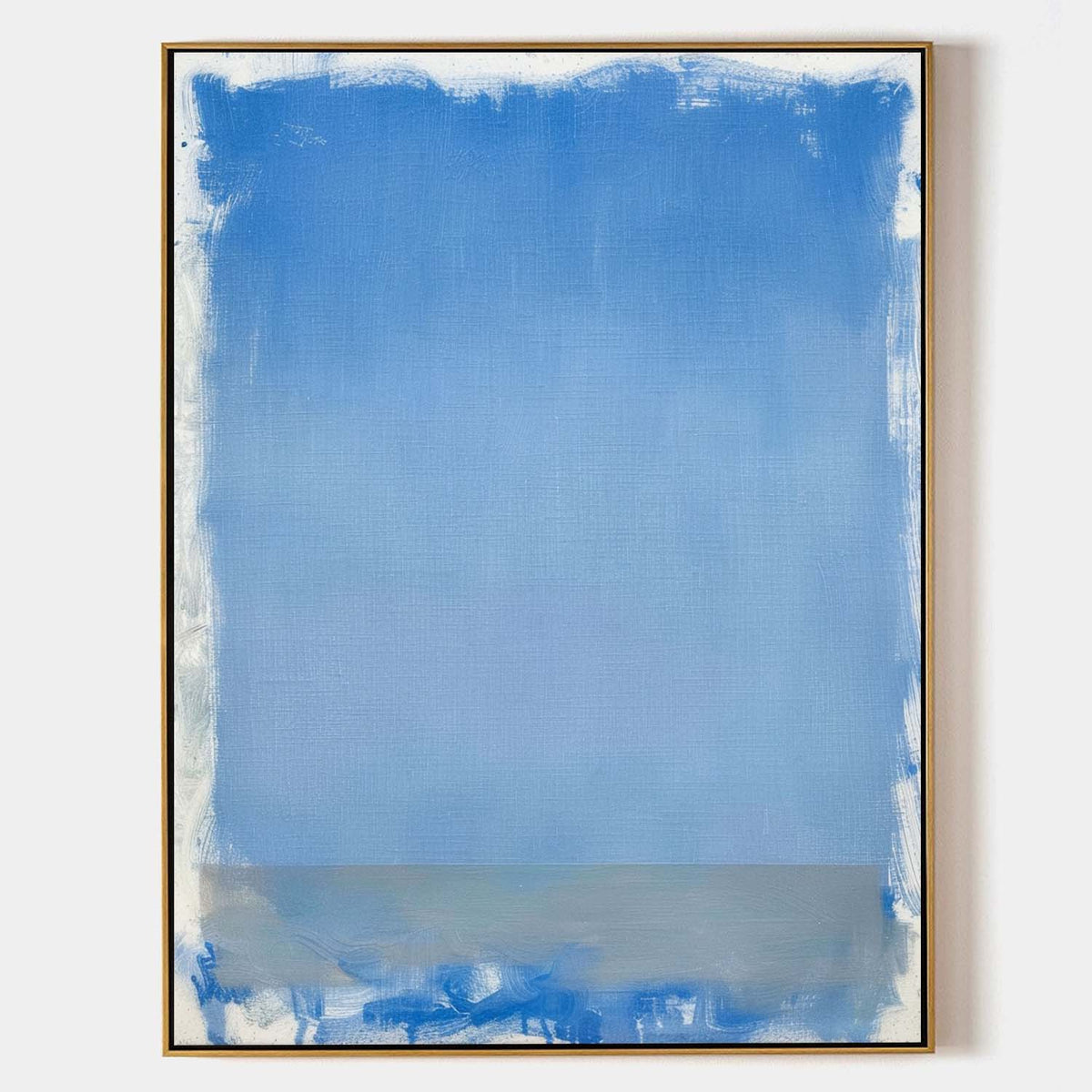 Large Dark Blue Abstract Art Blue Oil Painting Blue Canvas Wall Art ...