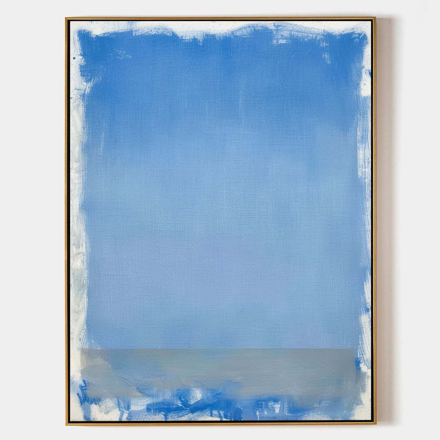 Large Dark Blue Abstract Art Blue Oil Painting Blue Canvas Wall Art ...