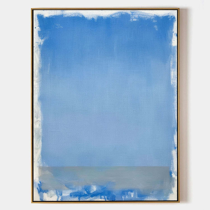 Large Dark Blue Abstract Art Blue Oil Painting Blue Canvas Wall Art ...