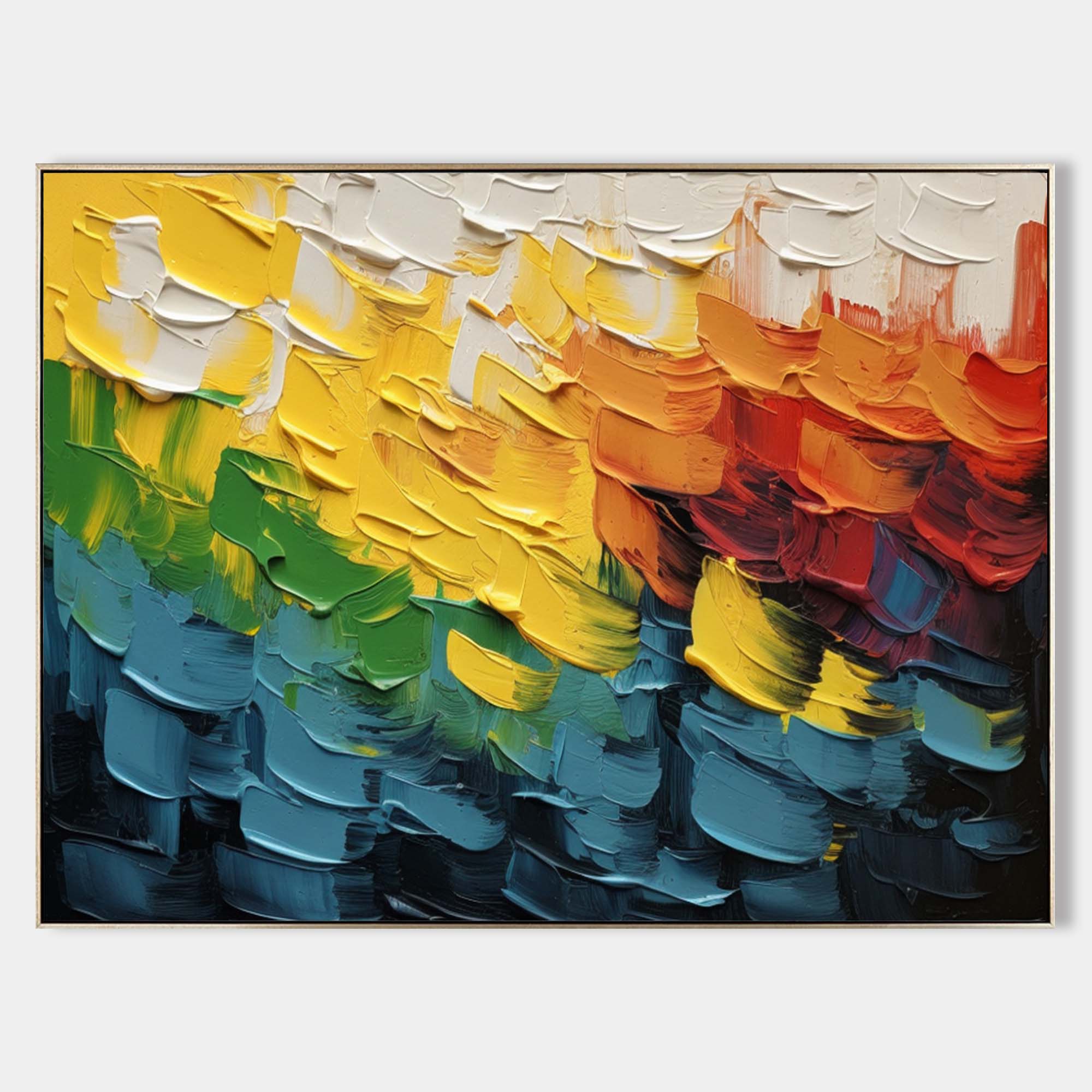 Large Colorful Abstract Texture Painting Abstract Palette Wall Art ...