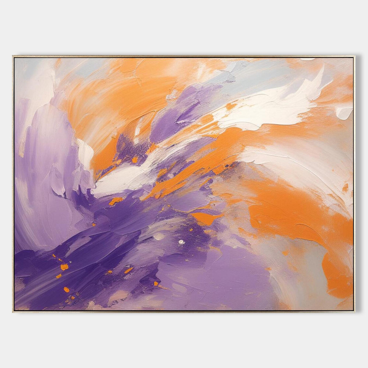 Large Orange and Purple Abstract Art Purple Textured Painting Orange ...