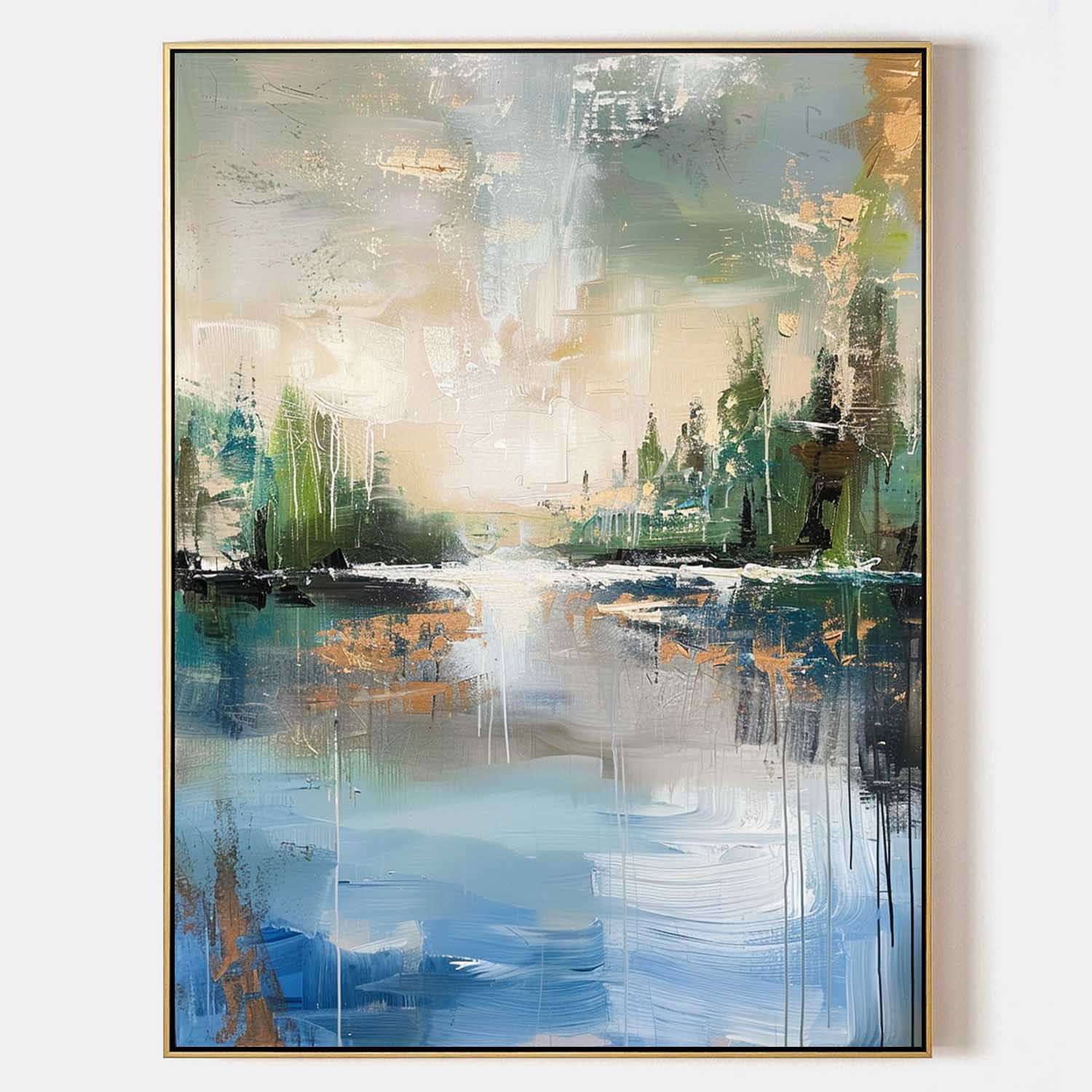 Lakeside Abstract Landscape Art for Sale Lakeside Abstract Landscape ...