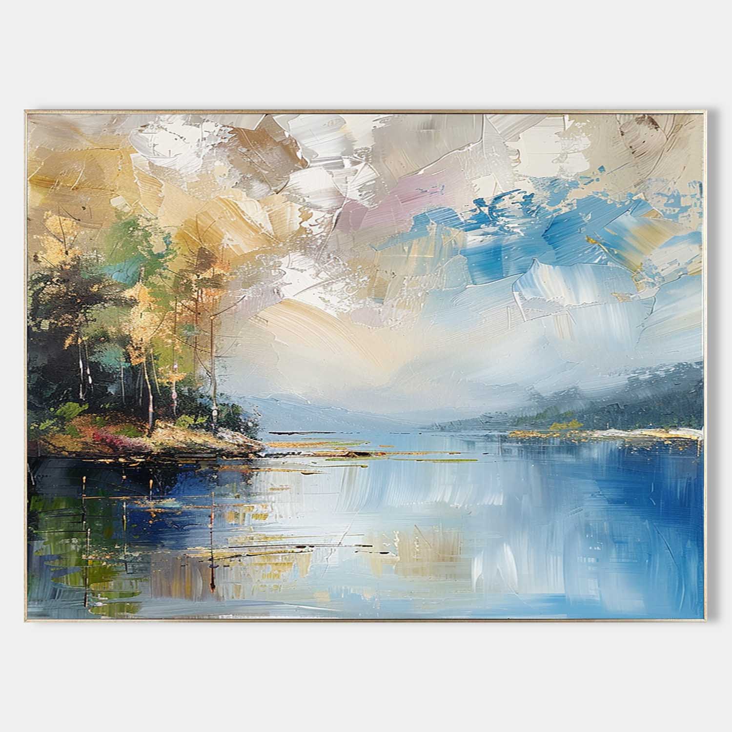 Blue and Gold Landscape Art for Sale Blue and Gold Landscape Abstract ...