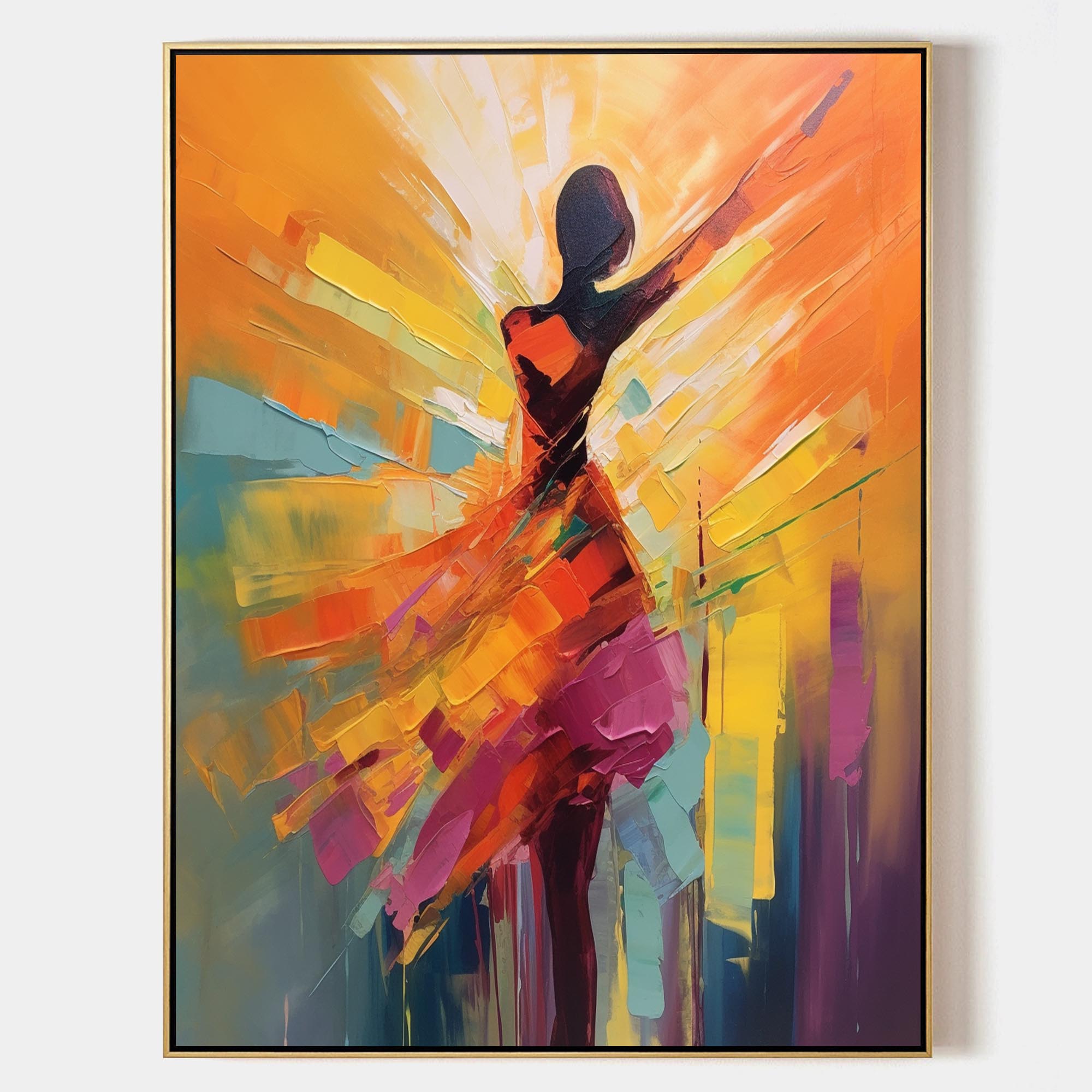 Abstract Dancer Back View Palette Canvas Art Abstract Dancing Woman ...