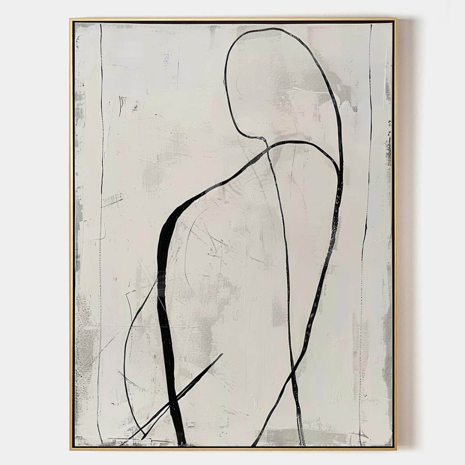 Black and White Abstract Art Canvas Black and White Line Minimalist ...