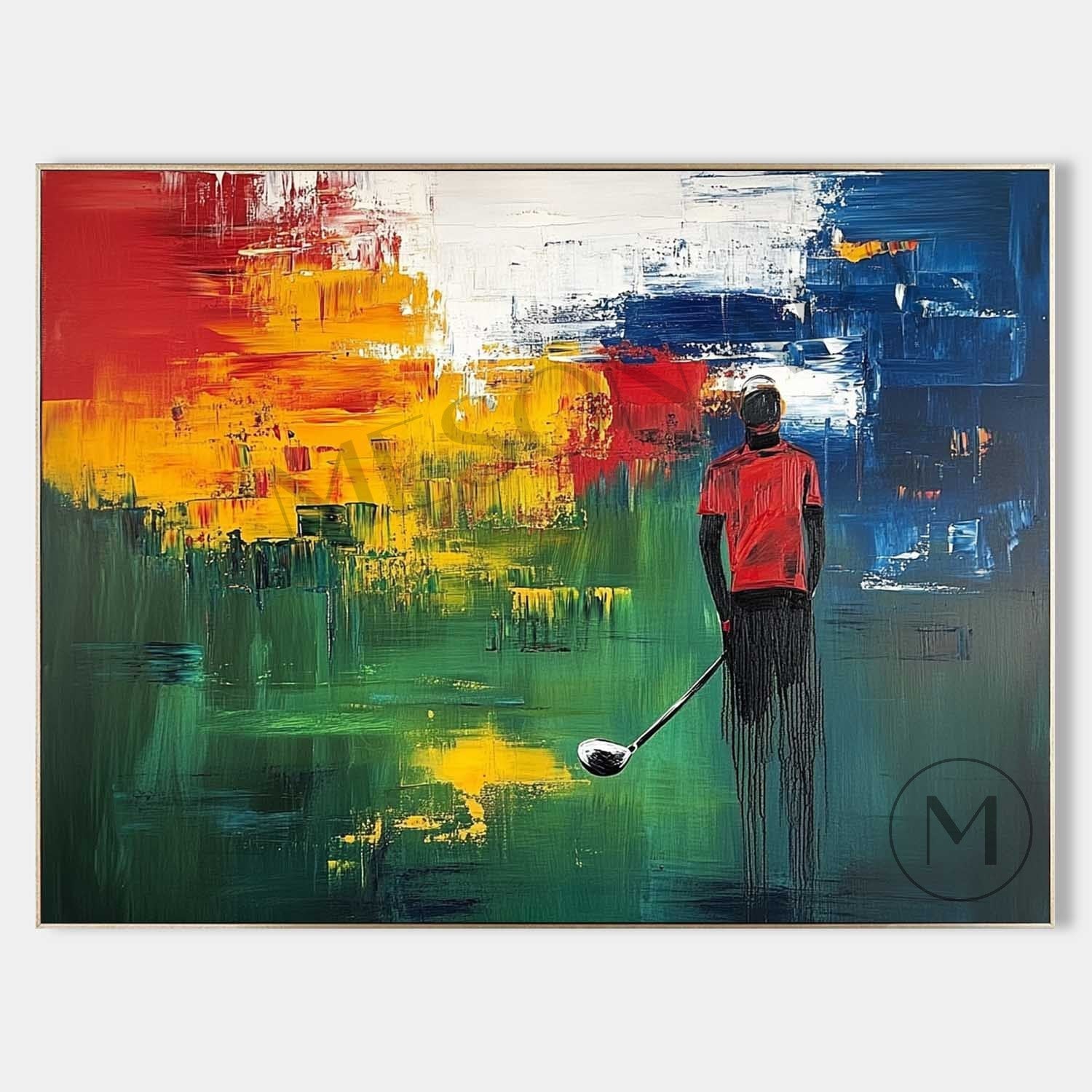 Large Golf Colorful Paintings Golf Abstract Canvas Art for Sale Golf ...
