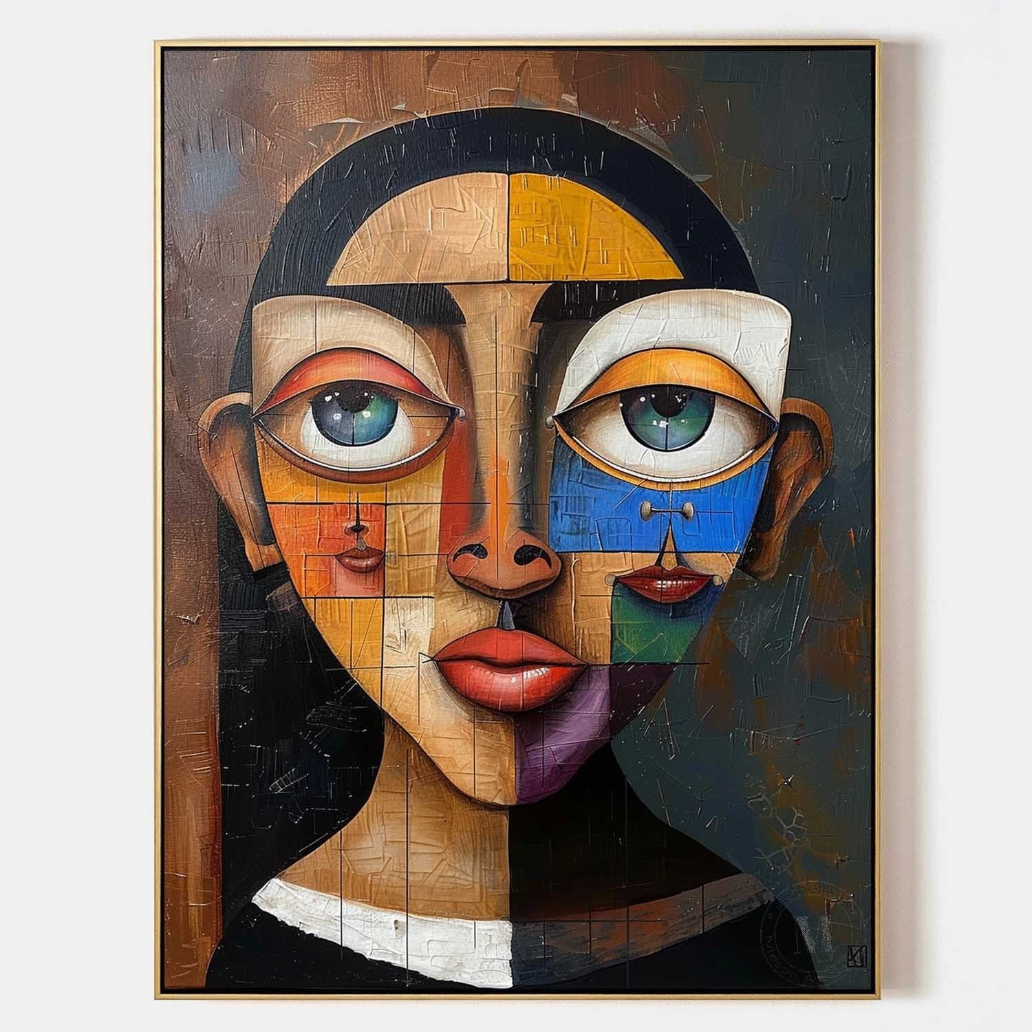 Modern Lady Portrait Abstract Canvas Art Female Portrait Painting ...