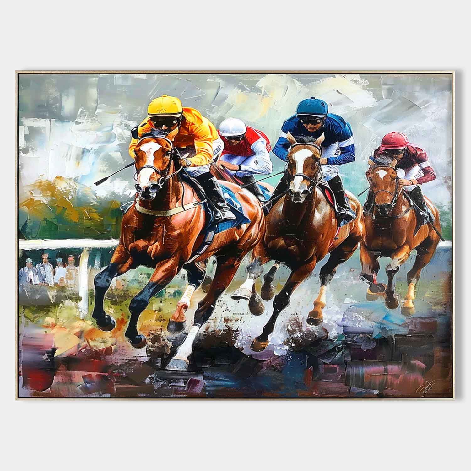 Horse Racing Canvas Art for Sale Horse Racing Canvas Wall Painting ...