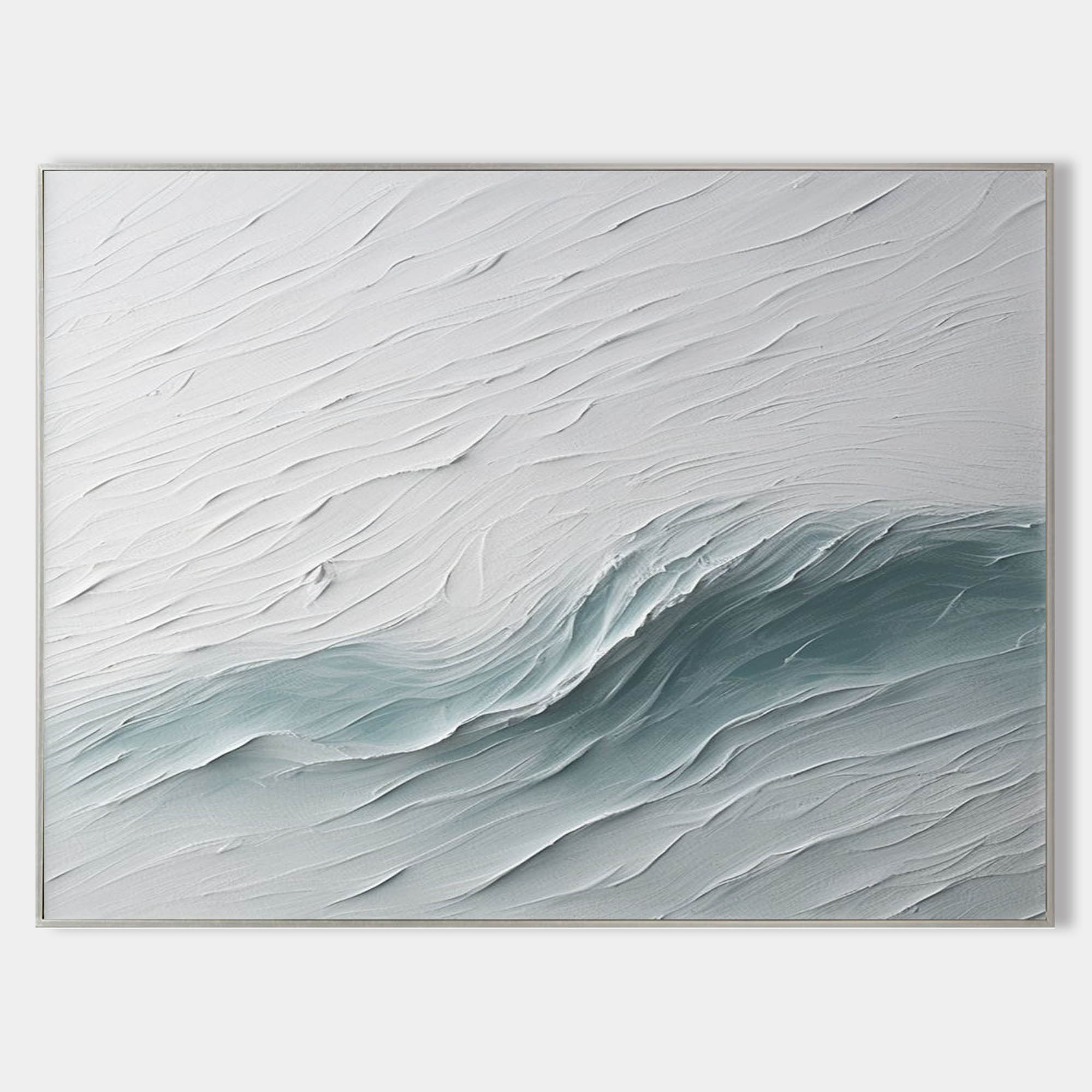 Large White Sea Texture Painting White Sea Minimalist Canvas Wall Art ...