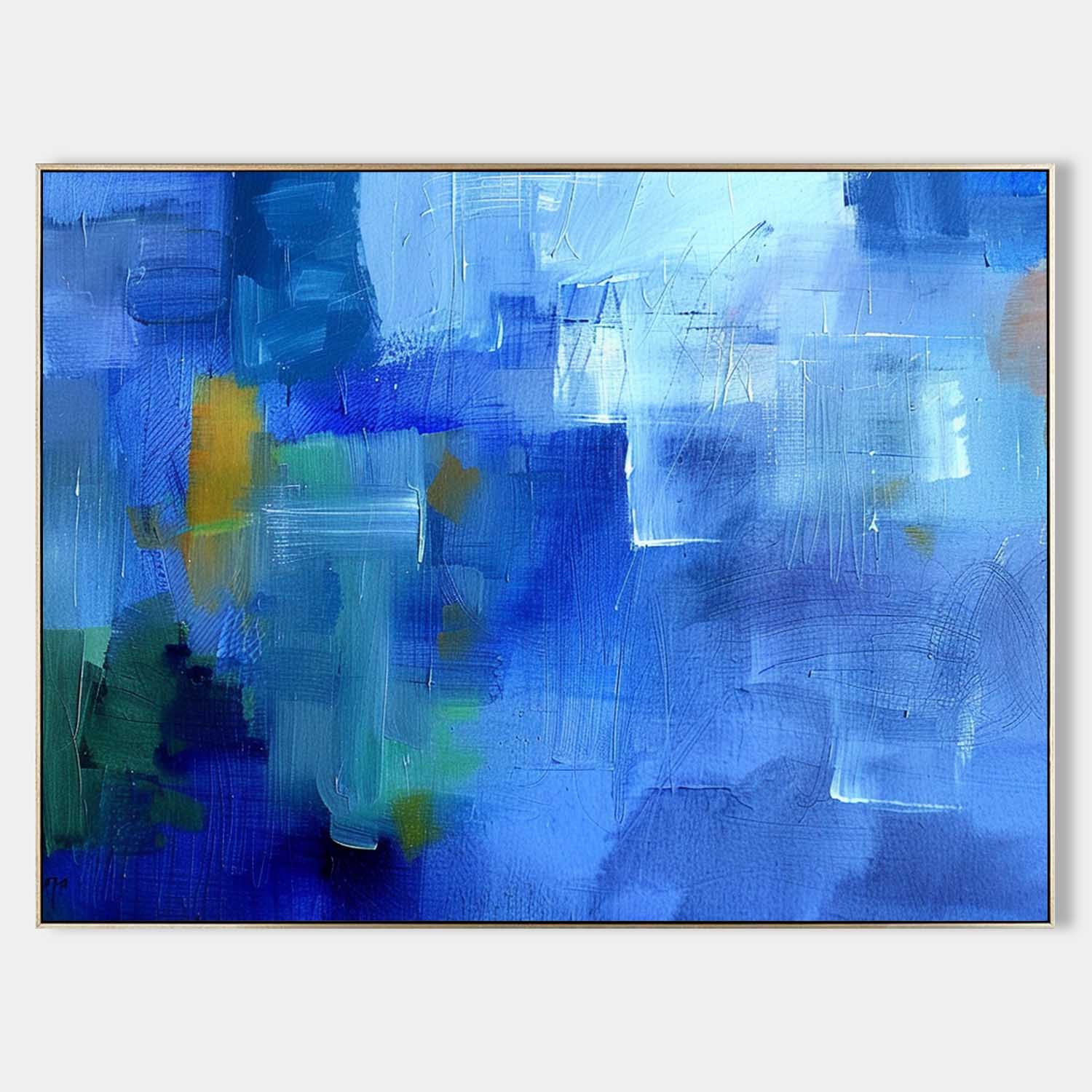 72*72 Light Blue Abstract Oil Painting Blue Abstract Art Light Blue ...