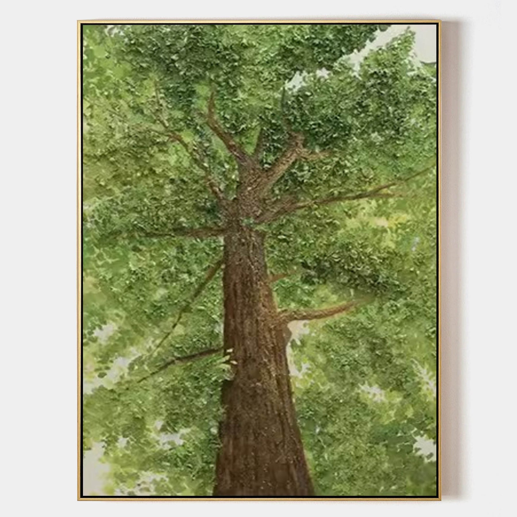 Big Green Tree Art on Canvas Green Textured Big Tree Canvas Painting ...