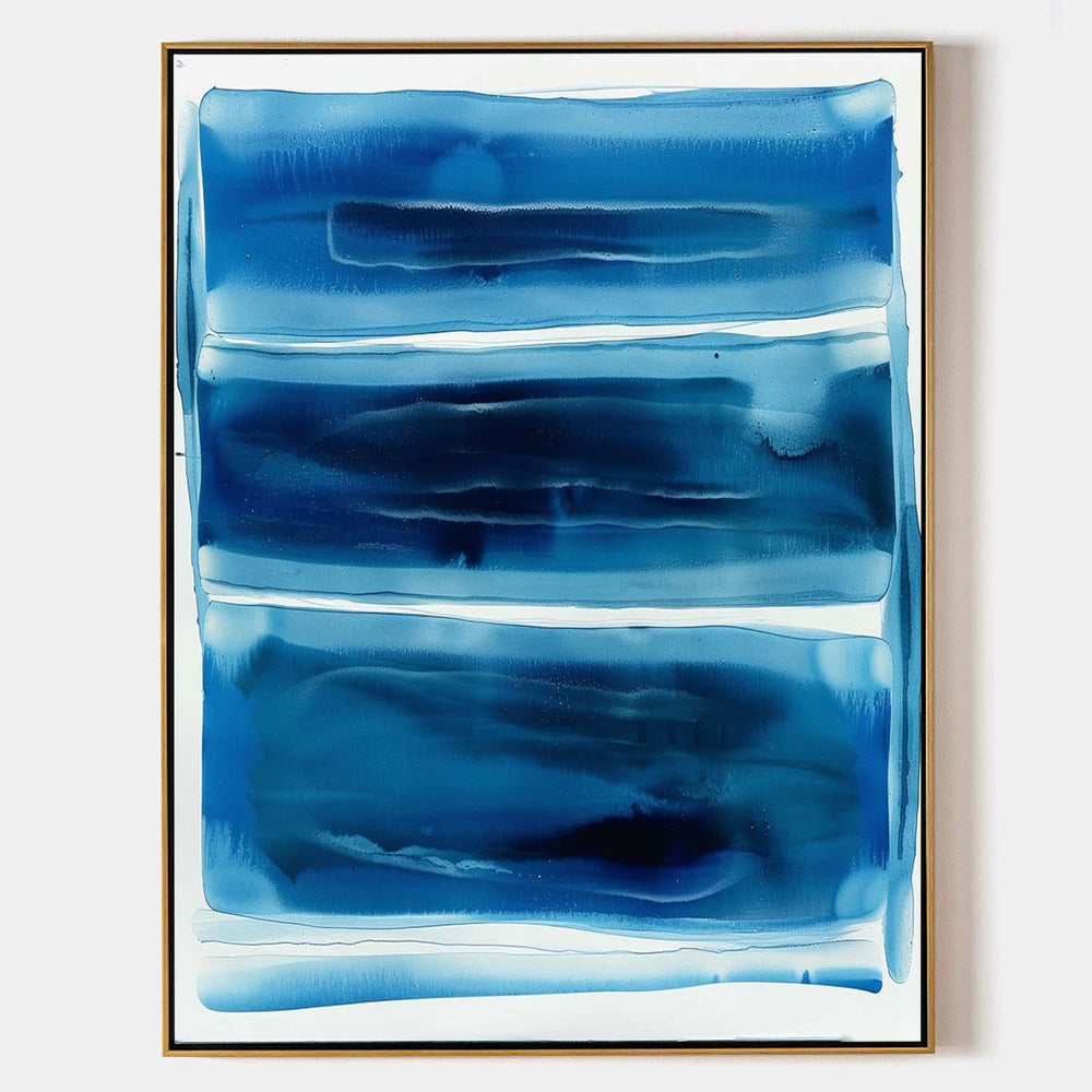 Large White and Light Blue Abstract Art Contemporary White and Light ...