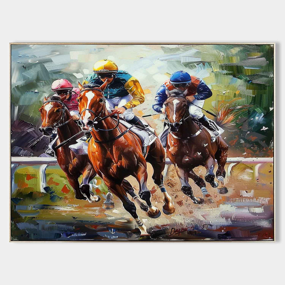 Horse Racing Canvas Wall Painting Decor Horse Racing Canvas Art For ...