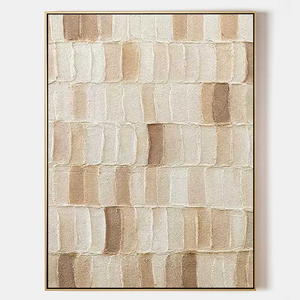 3D Beige Textured Acrylic Abstract Painting Beige Wall Art Beige ...