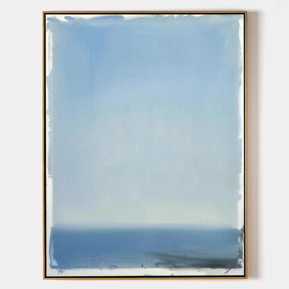 Light Blue Abstract Art Light Blue Oil Painting Light Blue Canvas Wall ...