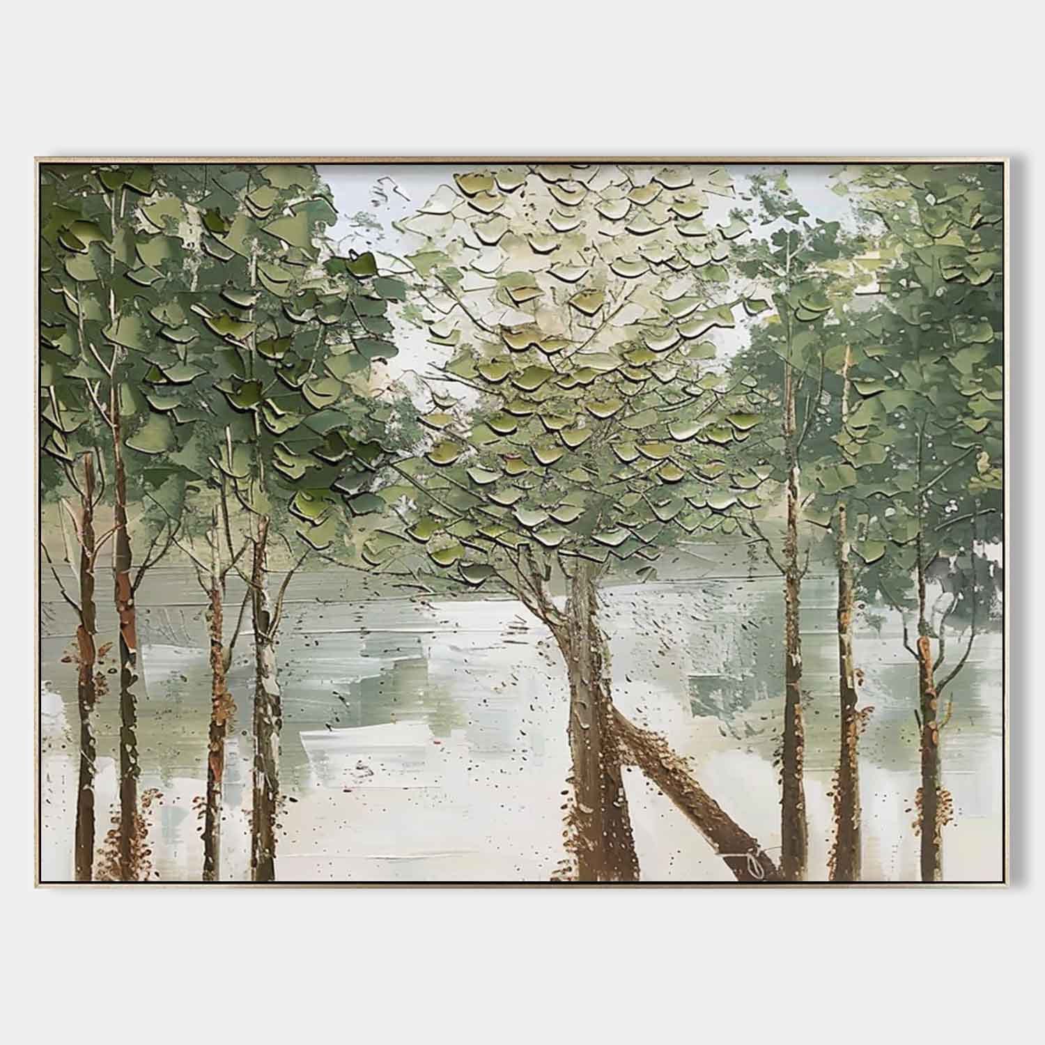 Green Tree Canvas Art Green Tree Texture Painting Tree Modern Canvas ...