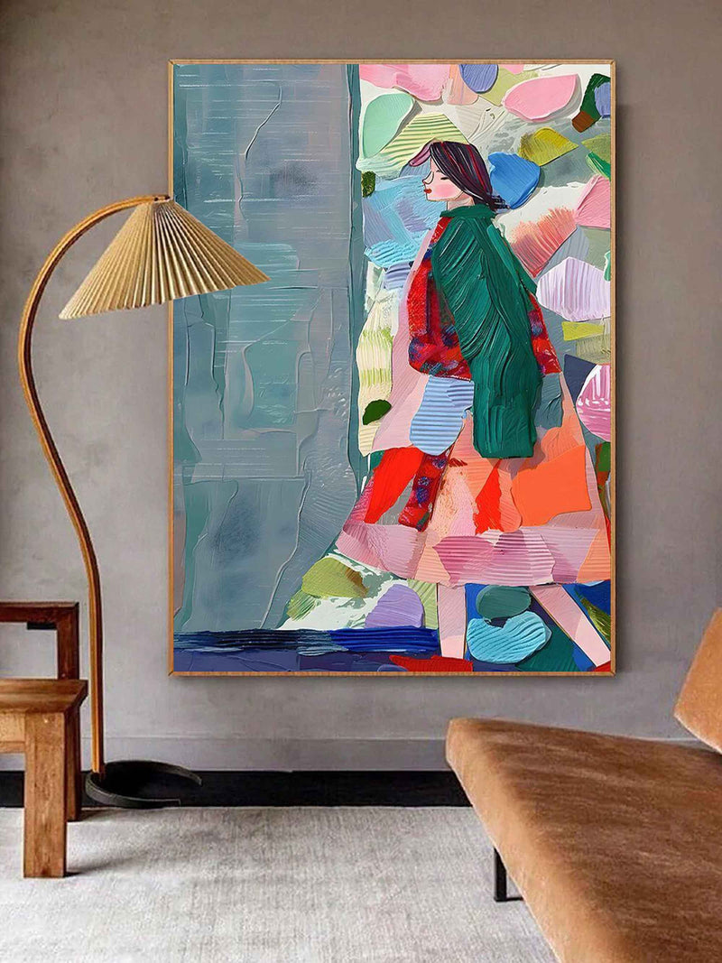 Color Abstract Woman Oil Painting Abstract Woman Canvas Art Thick Woman ...