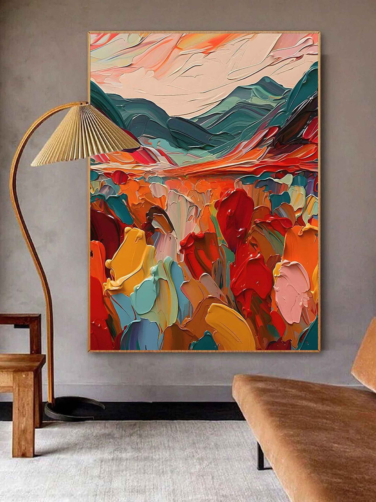 Thick Colorful Abstract Canvas Oil Painting Colorful Textured Abstract ...
