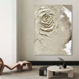 3D Brown Flower Texture Canvas Painting Wabi-Sabi Wall Art Wabi-Sabi ...