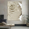 3D Brown Flower Texture Canvas Painting Wabi-Sabi Wall Art Wabi-Sabi ...