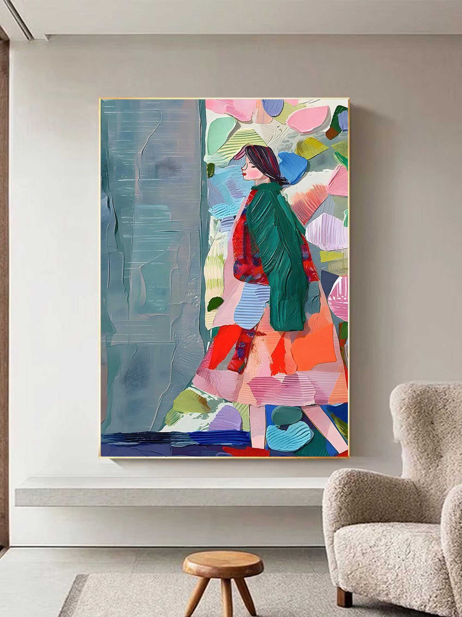 Color Abstract Woman Oil Painting Abstract Woman Canvas Art Thick Woman ...