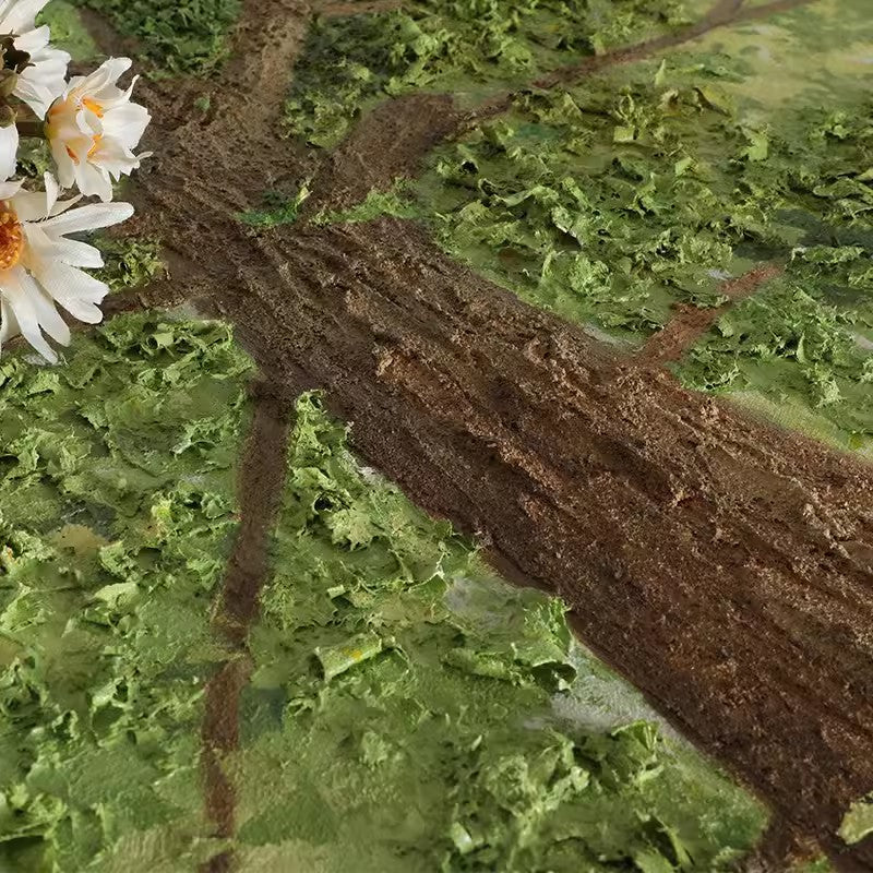 Big Green Tree Art on Canvas Green Textured Big Tree Canvas Painting ...