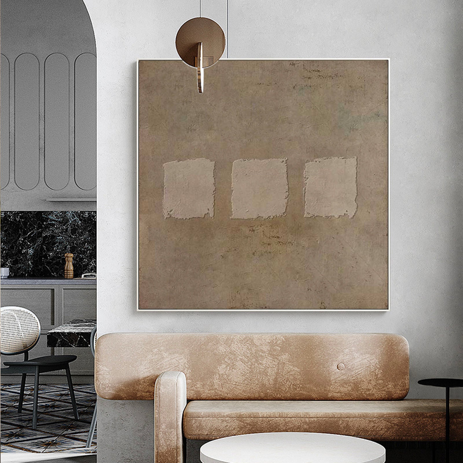 3D Wabi Sabi abstract painting Brown Wall Art Brown Painting Brown Abstract Art Canvas 3D ...