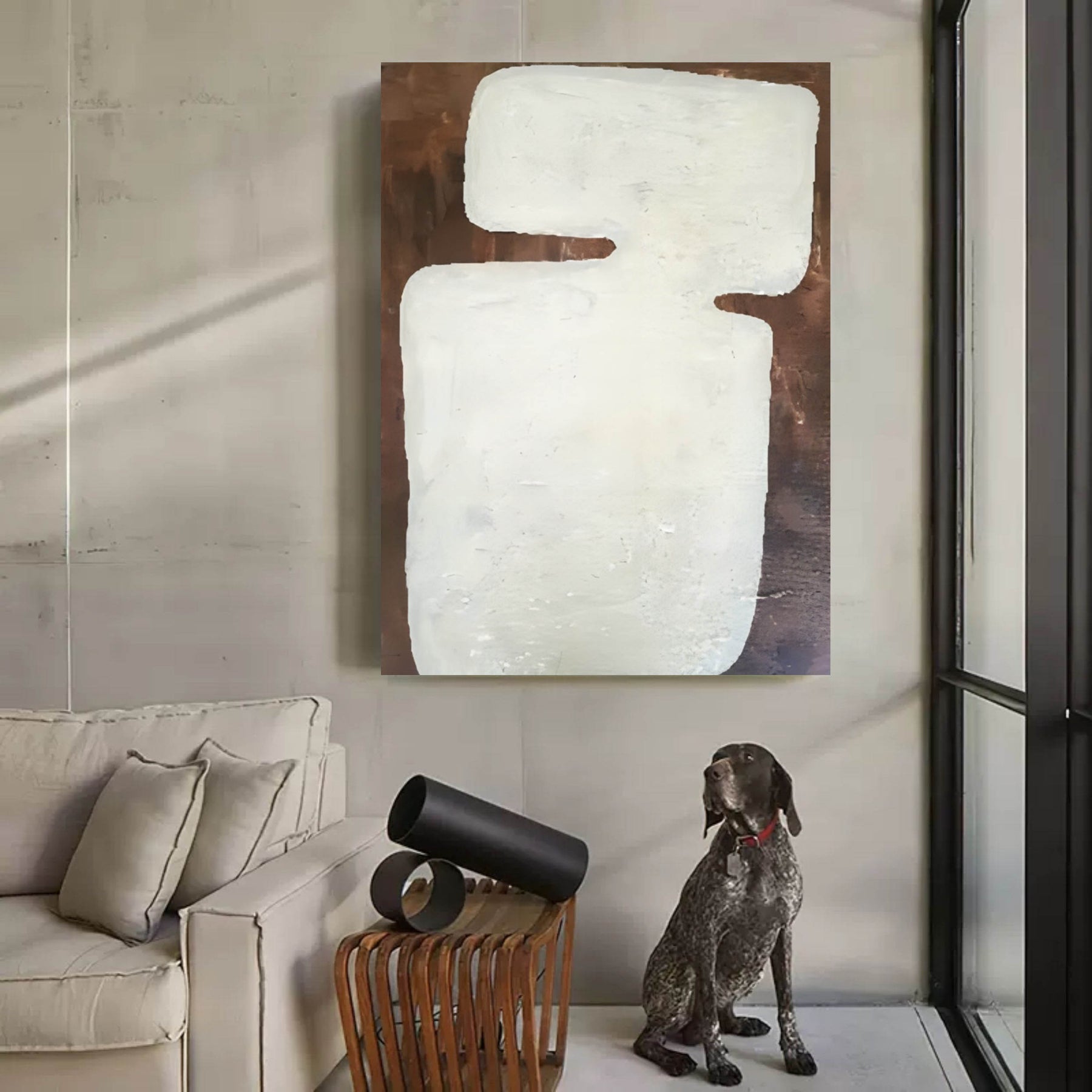 Brown and Gray Minimalist Abstract Art Canvas for Sale Wabi Sabi Art ...
