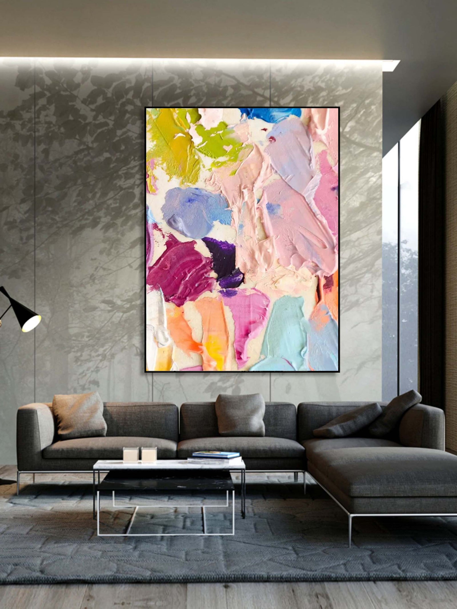 3D Colorful Abstract Oil Painting Color Abstract Textured Art Color ...