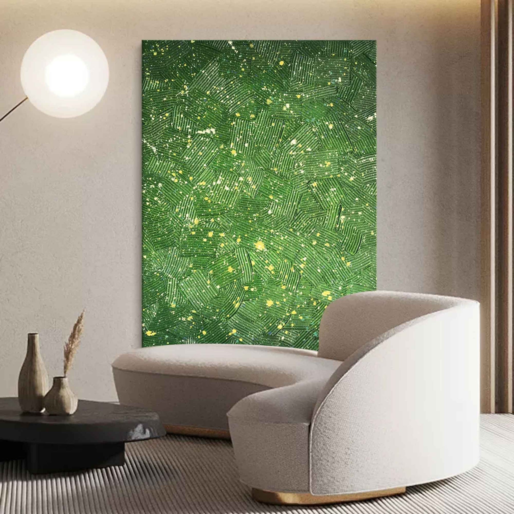Green Textured Abstract Canvas Painting Green Textured Wall Art Green ...