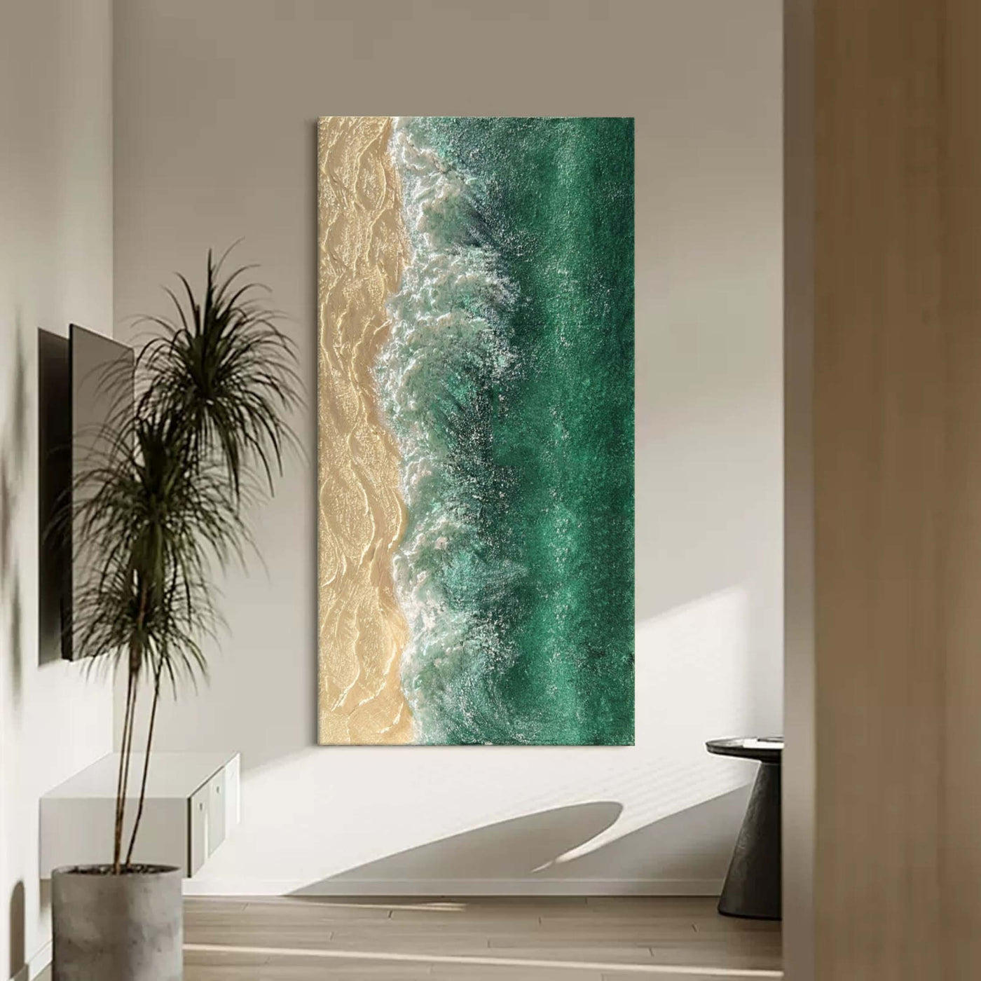 3D Large Turquoise Color Textured Abstract Canvas Painting Turquoise ...